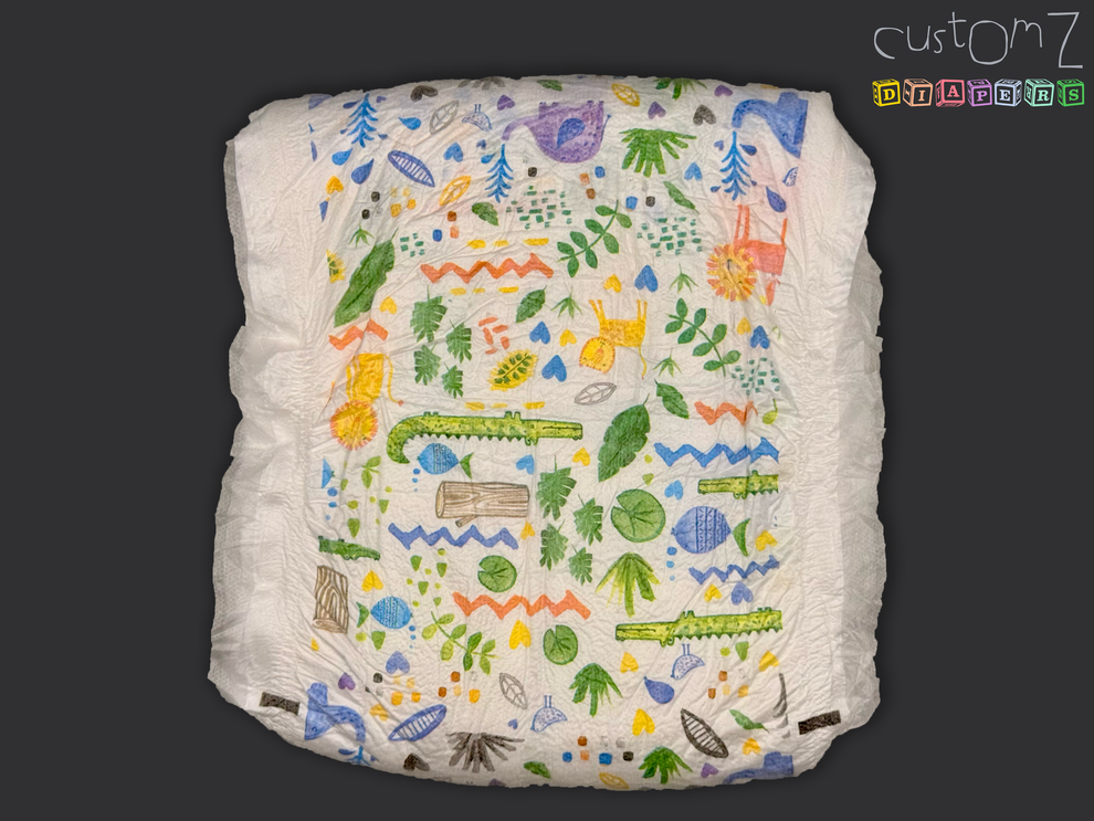 CustomZ Safari Critters ABDL Adult Baby Diaper Nappy - 1 x Nappy ...